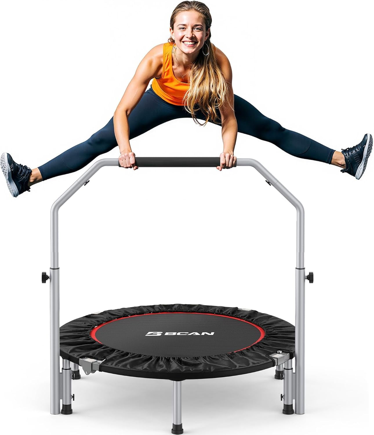 40/48" Foldable Mini Trampoline Max Load 330lbs/440lbs, Fitness ...
