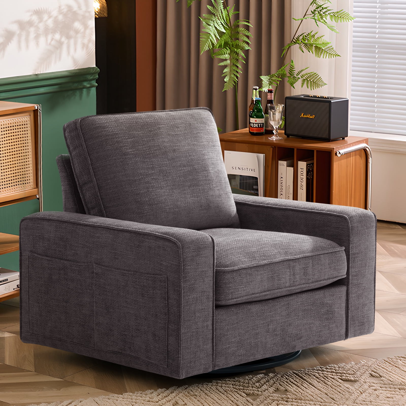 40.5" Modern Single Sofa Swivel Chair Furniture, Mini Couches Sofas for ...