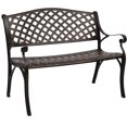40.5" Patio Garden Bench,Anti- Rust Cast Iron Cast Aluminum Frame for ...