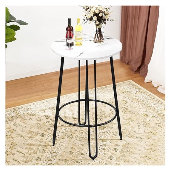 40.5" Round Bar Table Pub Table Bar Height Table Tall Bistro Bar Dining ...