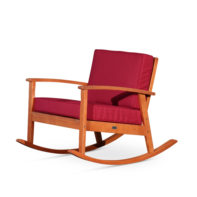 40.5" Wide Accent Rocking Chair, Outdoor Rocker Chair with Padded Seat ...