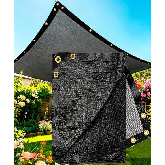 40%-50% Black Sun Shade Cloth for Garden - 12Ft X 16Ft Mesh Tarp with ...