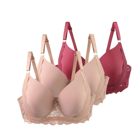 40-50 C Cup 3 Pack Plus Size Underwire Bras – Fixed Cup Full Coverage ...