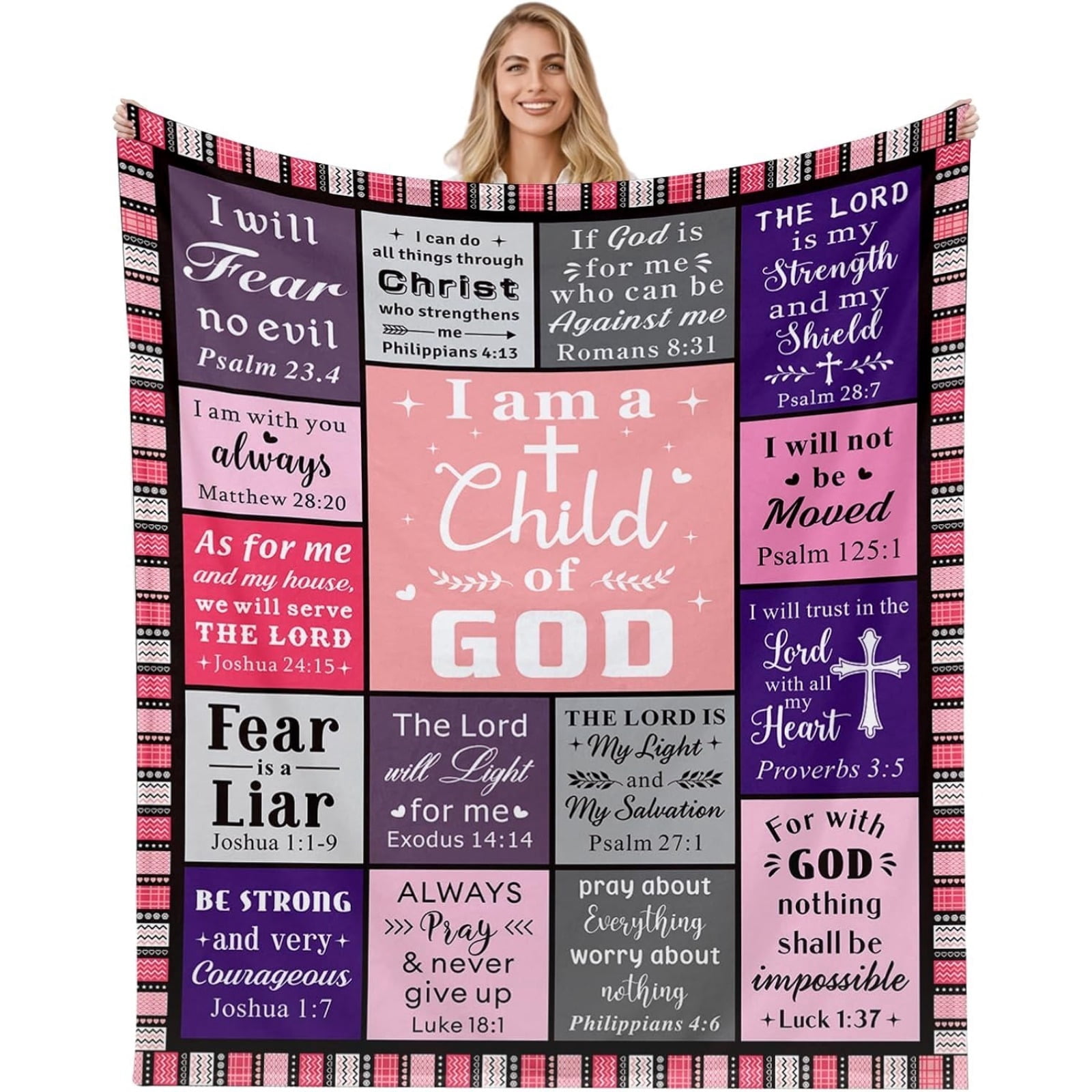 40*50 Christian Gifts for Women Blanket - I Am a Child of God Blankets ...