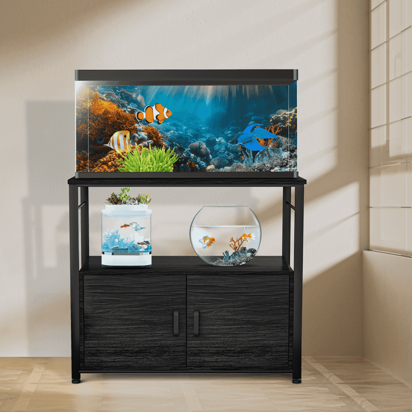 Avolander 40-50 Gallon Aquarium Stand, Fish Tank Stand with Storage ...