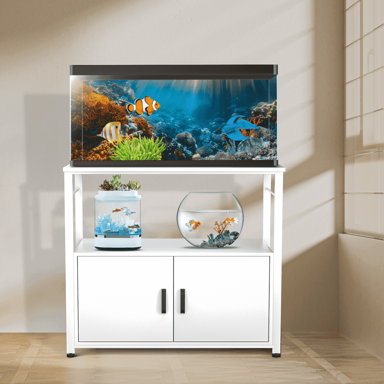 Avolander 40-50 Gallon Aquarium Stand, Fish Tank Stand with Storage ...