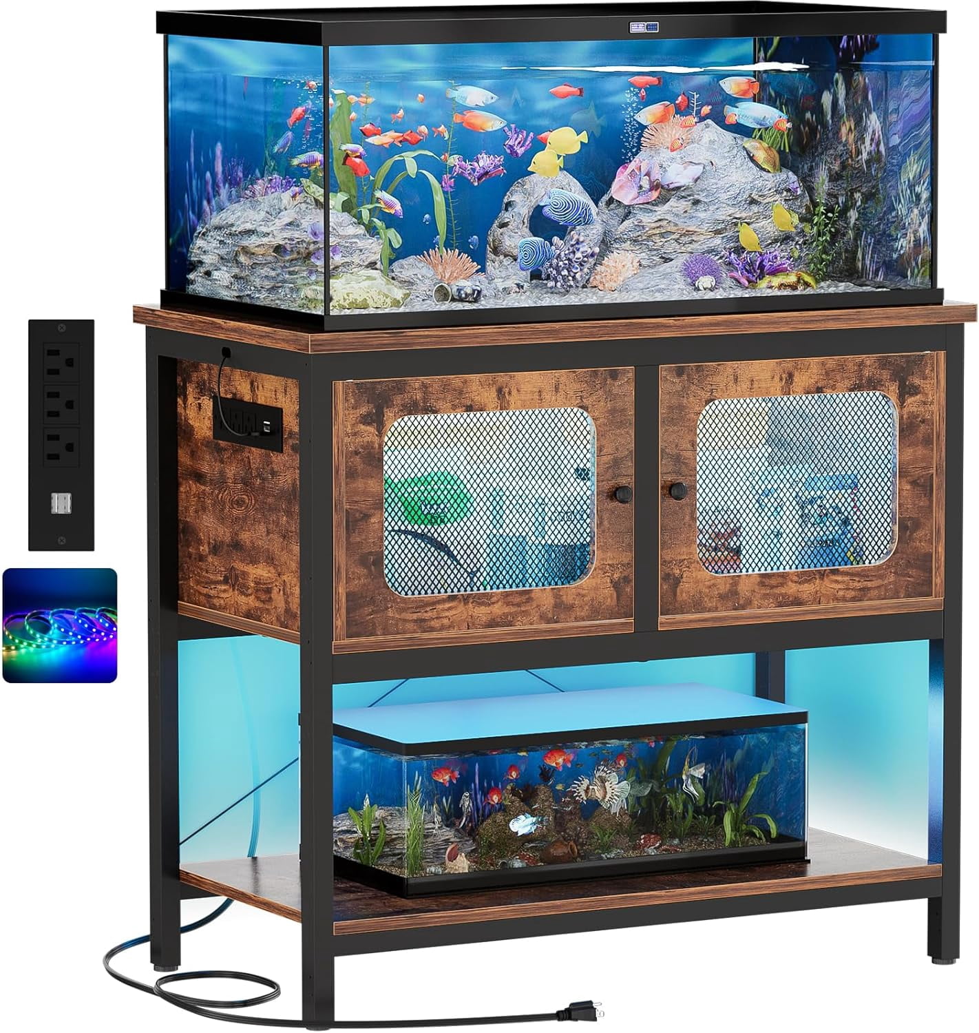 40-50 Gallon Fish Tank Stand, Aquarium Stand with Cabinet Accessories ...