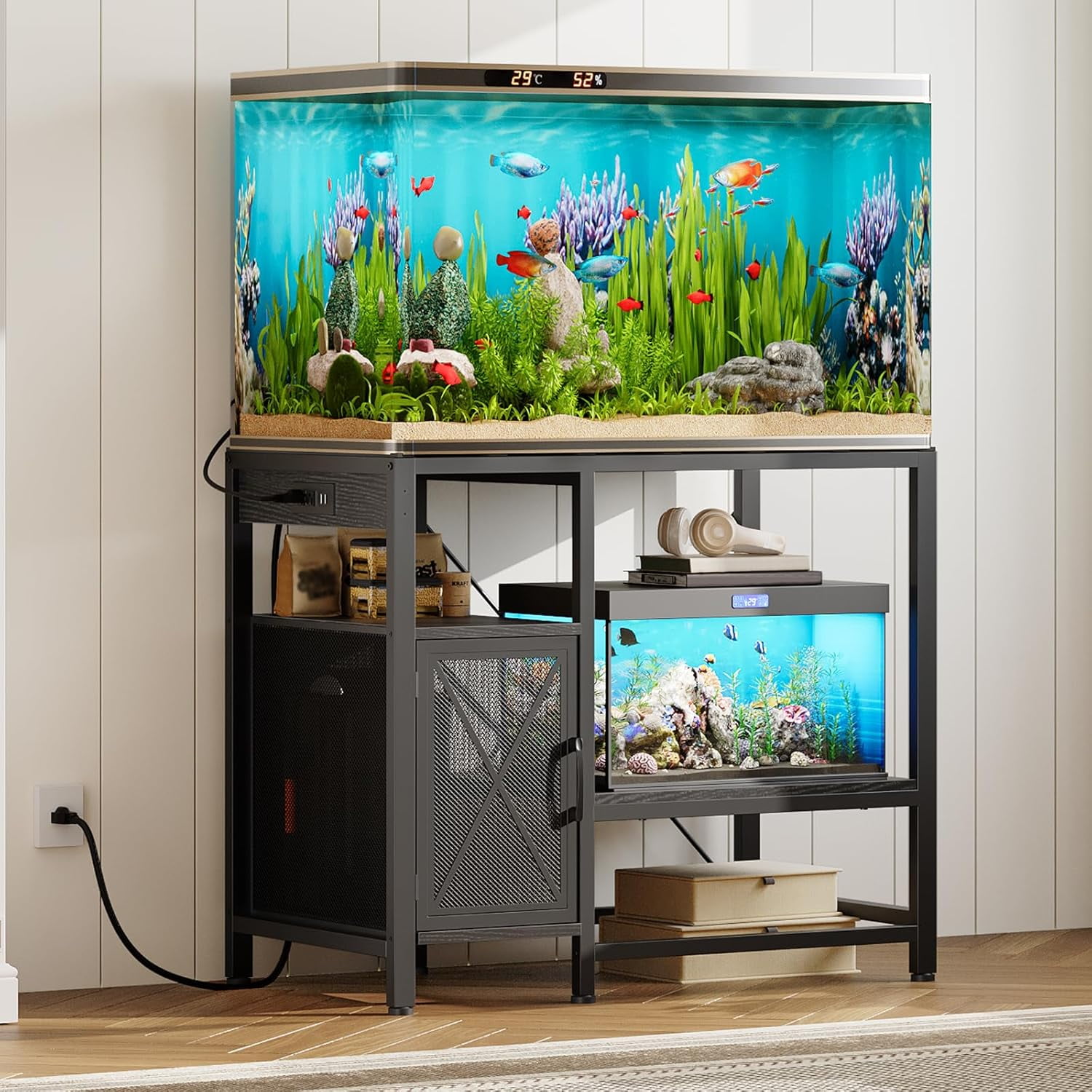40-50 Gallon Fish Tank Stand, Aquarium Stand with Power Outlet and ...