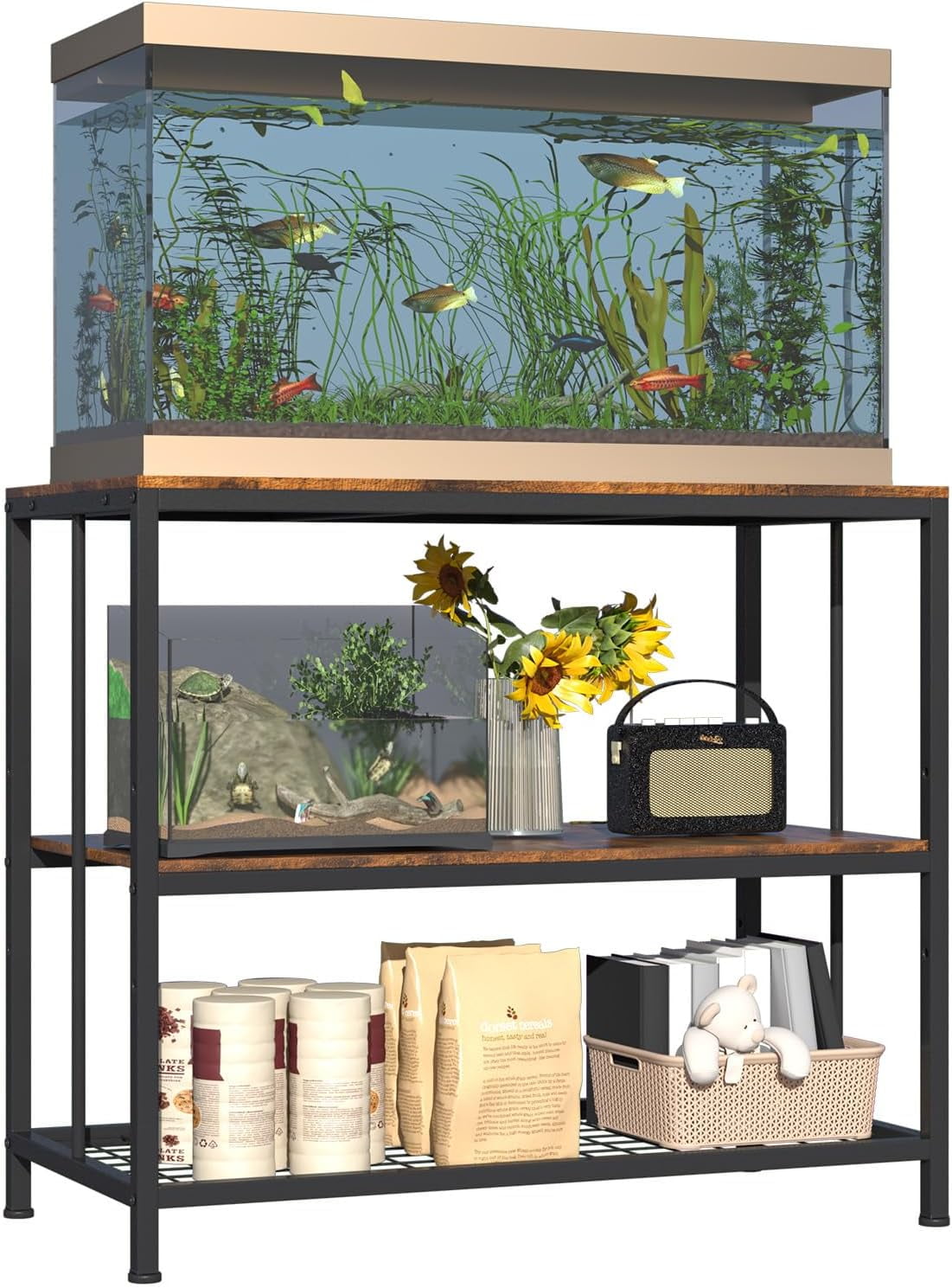 40-50 Gallon Fish Tank Stand,Heavy Duty Metal 40 Gallon Aquarium Stand ...