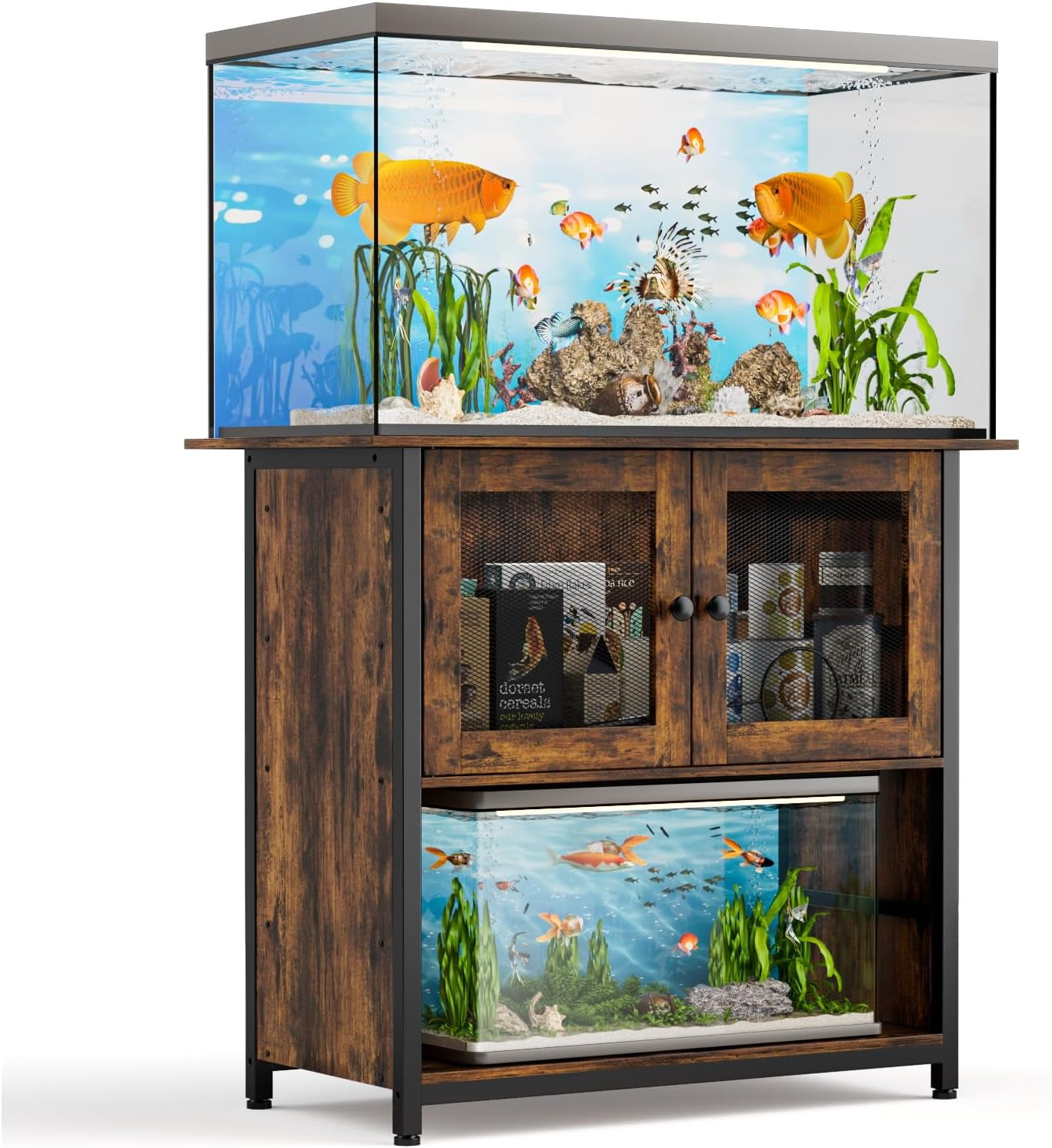 40-50 Gallon Fish Tank Stand: Large Metal Frame Double Aquarium Stands ...