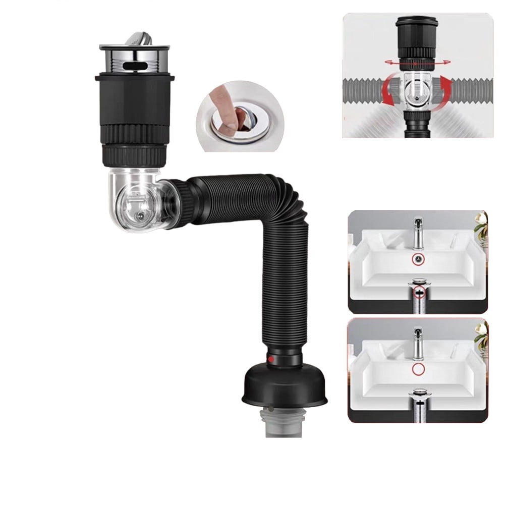 40/50cm Cm Bathroom Stainless Steel Sink Siphon Useful Waste Drain ...