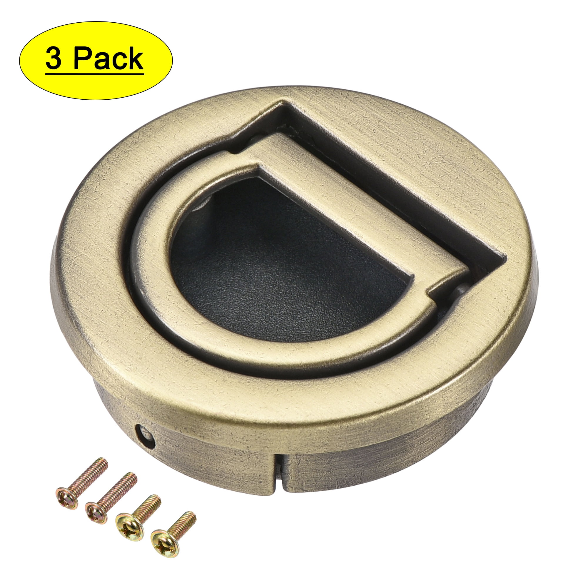 40.5x11mm Flush Pull Ring Handle Zinc Alloy Bronze Tone 3 Pack - Walmart.com
