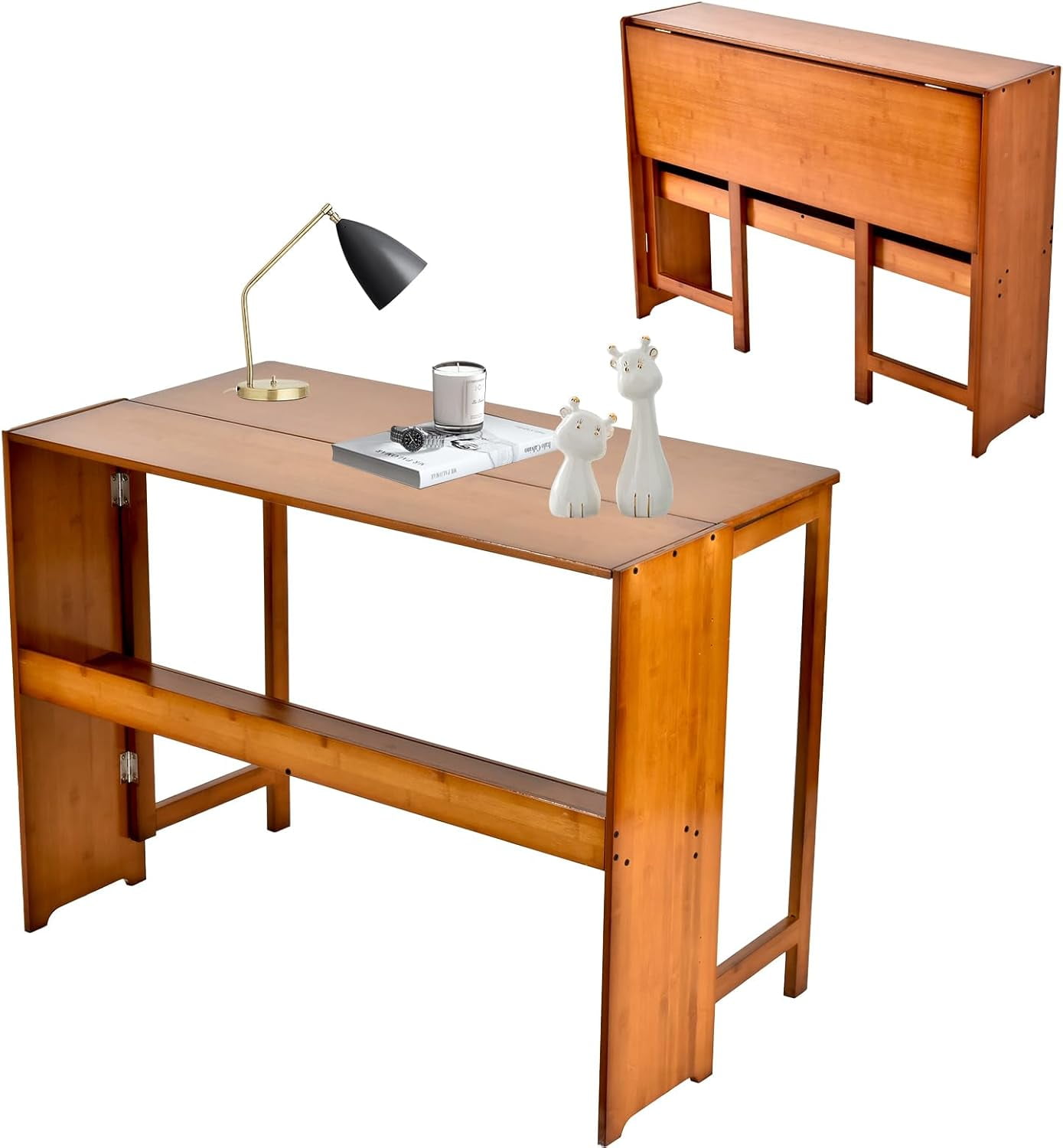 40.6" Folding Computer Table - Multipurpose Dining Table | Bamboo ...