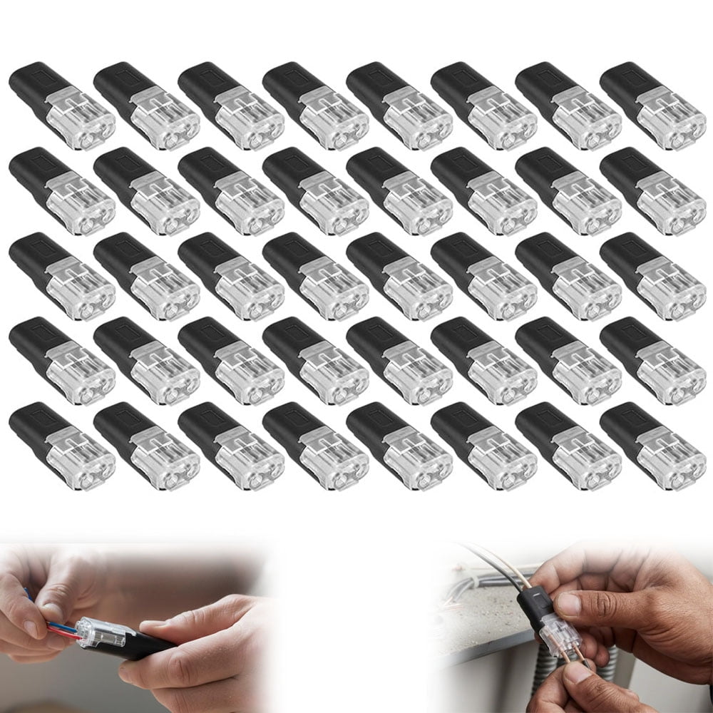 40/60/100 PCS Double Wire Plug in Connector with Locking Buckle, 2-Pin ...