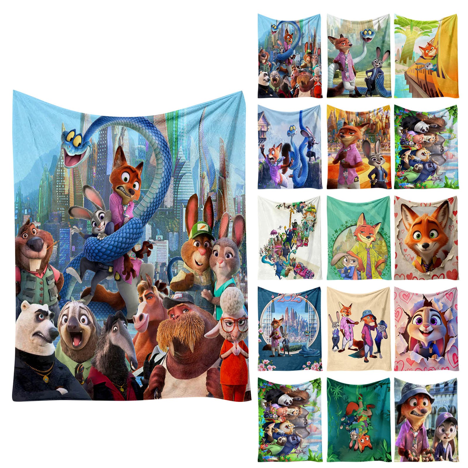 40"*60" Zootopia 2 Soft Fleece Throw Blanket with Cartoon Character ...