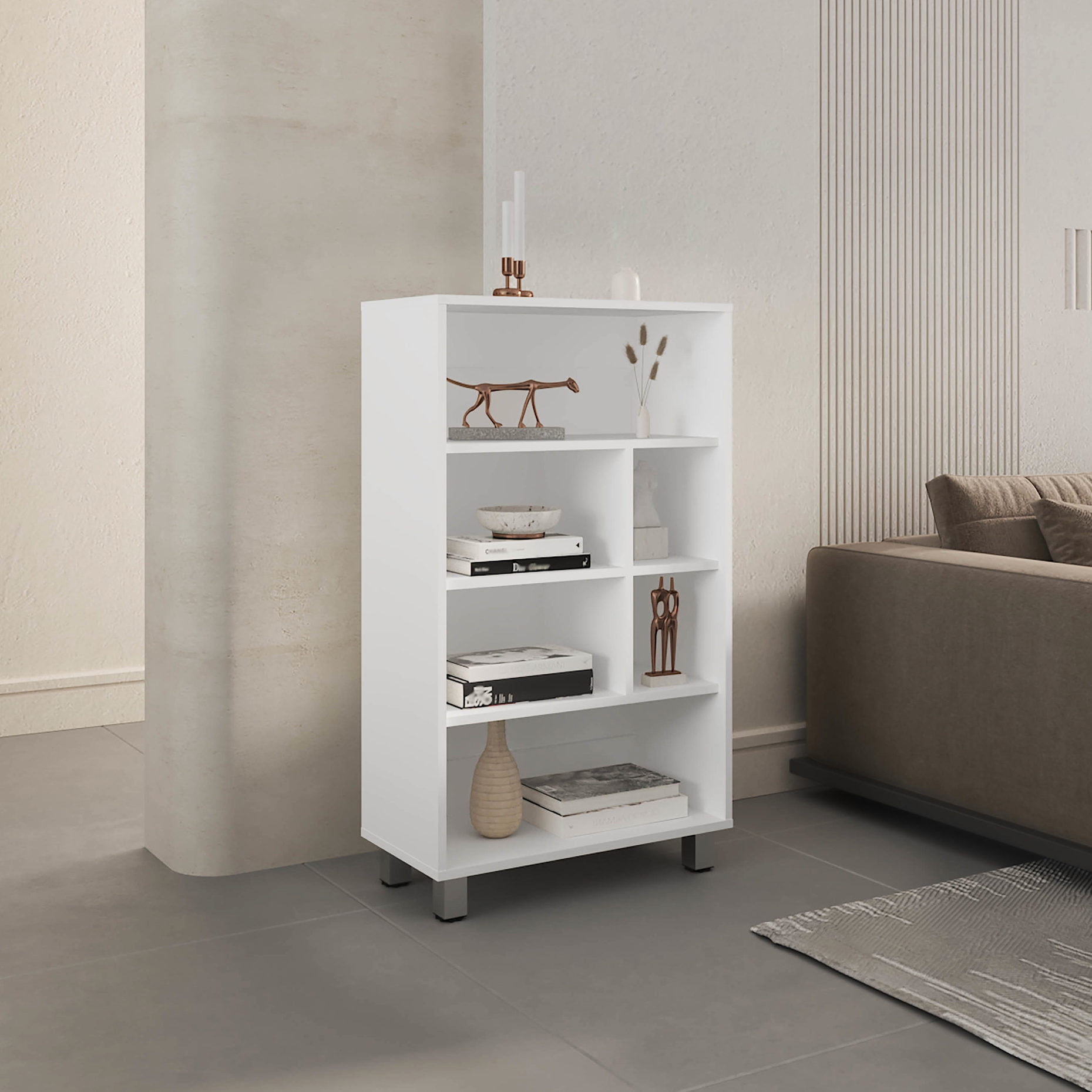 40.60 in. Tall Cabinet | Office Storage with 6 Cubbies | Modern ...