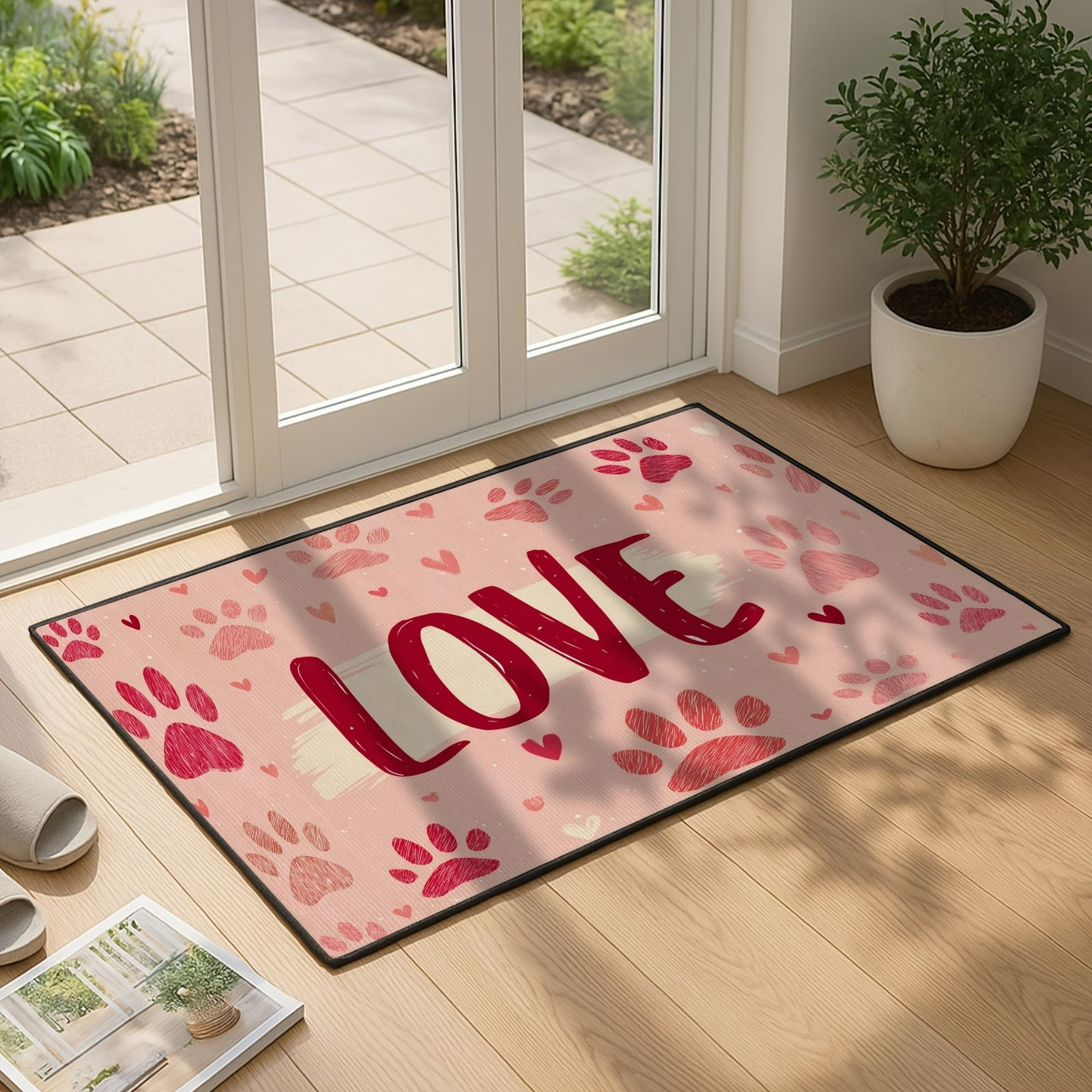 40*60Cm Valentines Day Decor Floor Mats Rugs For Bedroom,Heart Carpet ...