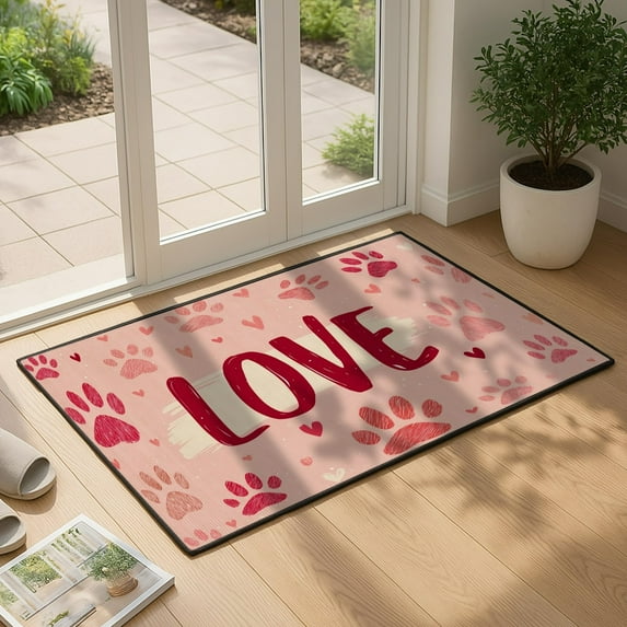 40*60Cm Valentines Day Decor Floor Mats Rugs For Bedroom,Heart Carpet ...