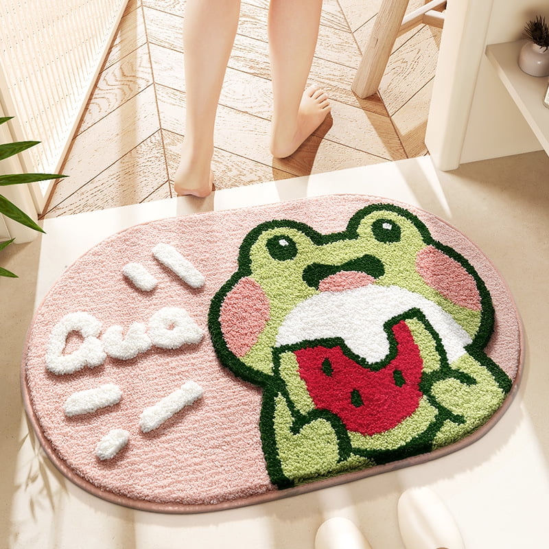 40*60cm Bath Mat Cute Pink Cartoon Frog Bathroom Carpet Bathtub ...