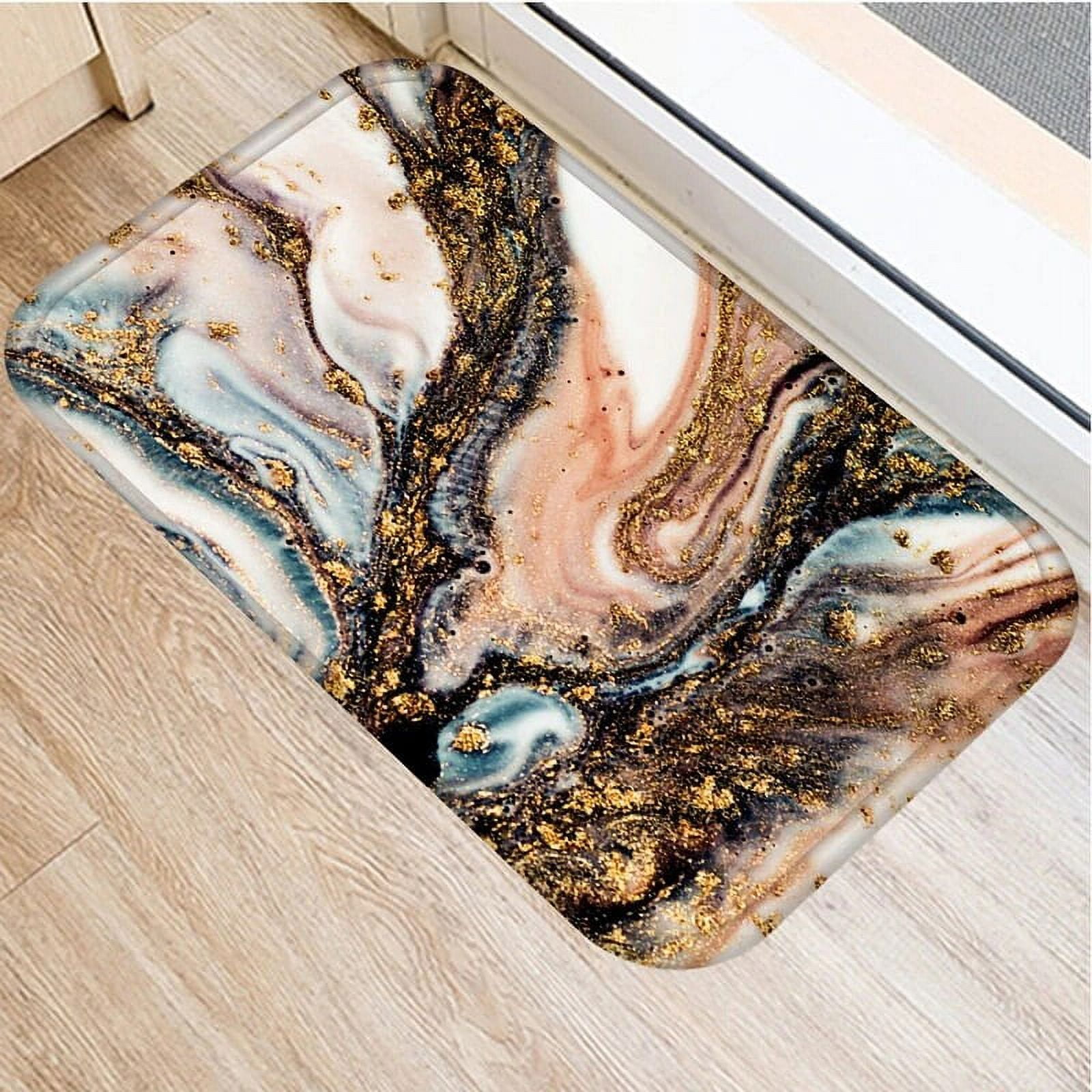 40 * 60cm st marble pattern anti slip suede carpet door mat home kitchen living room floor ...