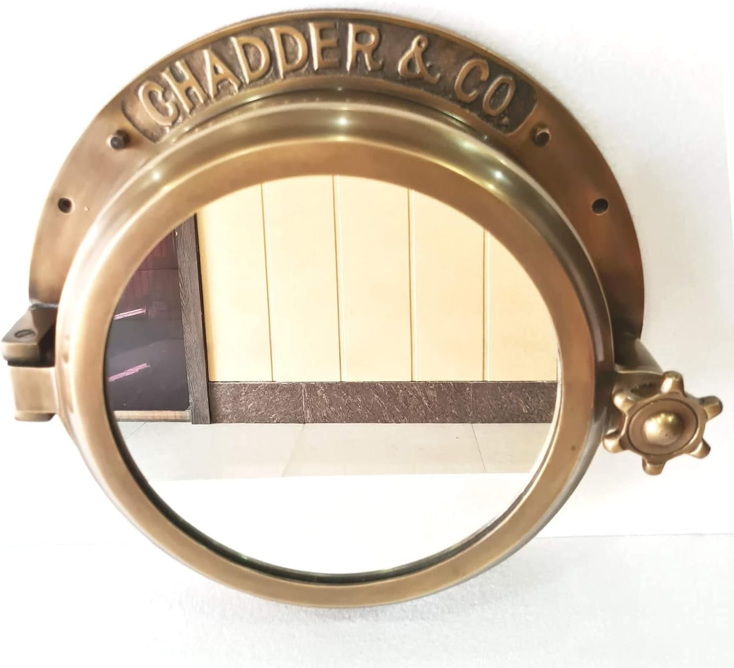 40.64 cm Antique Brown Heavy Canal Boat Porthole Window Ship Round ...