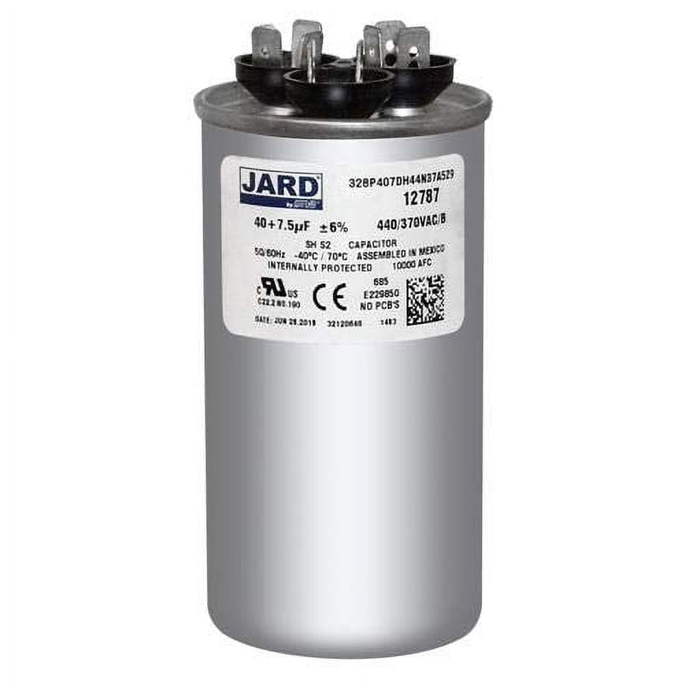 40 + 7.5 x 370/440 VAC Round Dual Run Capacitor by # 12787 - Walmart.com