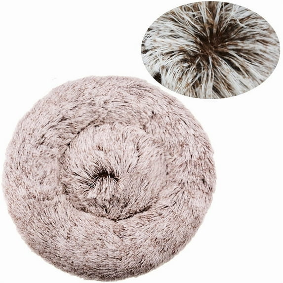 40-90cm Round Pet Bed for Large Dog Bed Super Soft Cat Bed Long Plush ...
