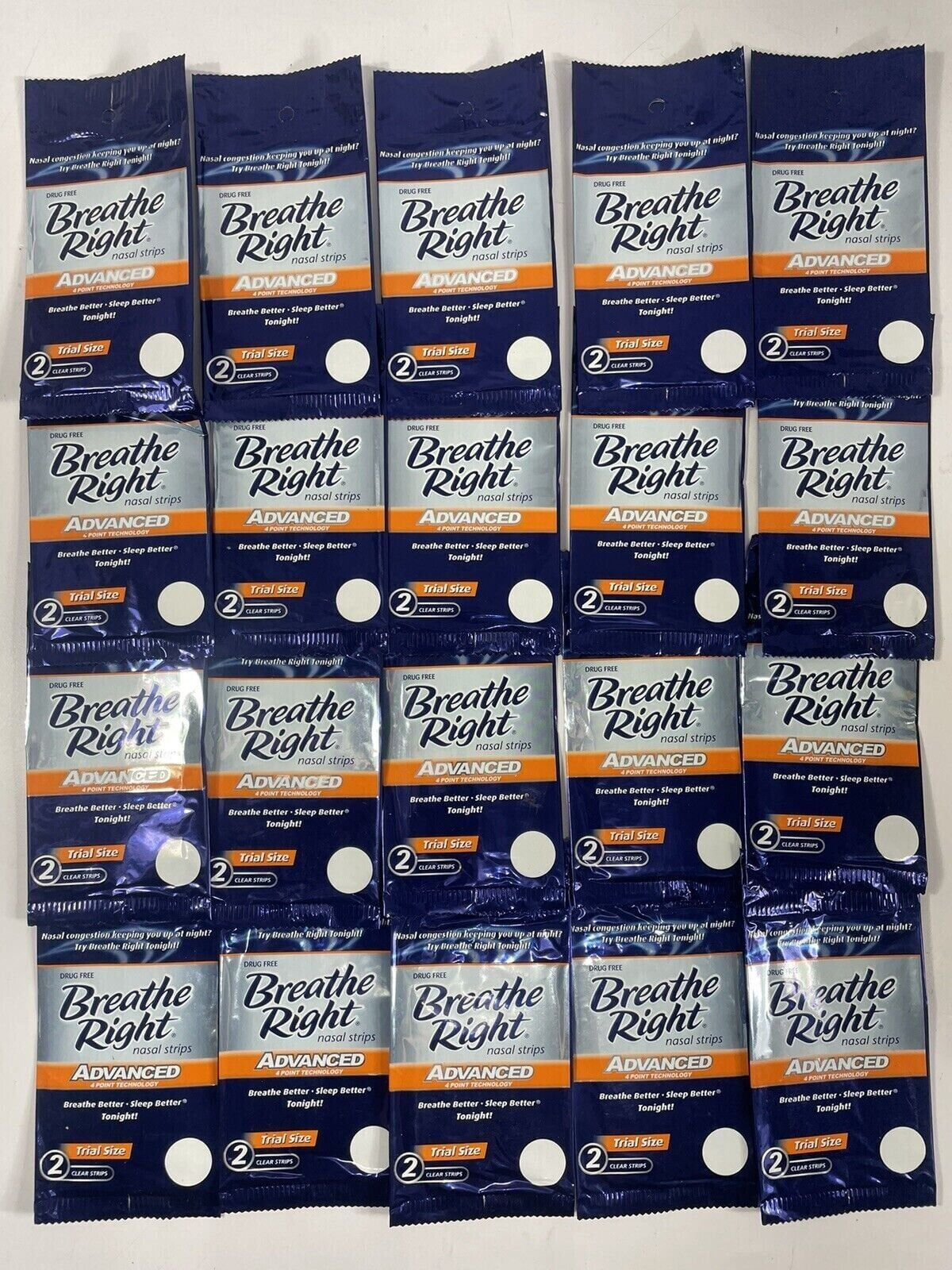 40 ADVANCED BREATHE RIGHT Nasal Strips Adult Nose Band Stop Snoring ...