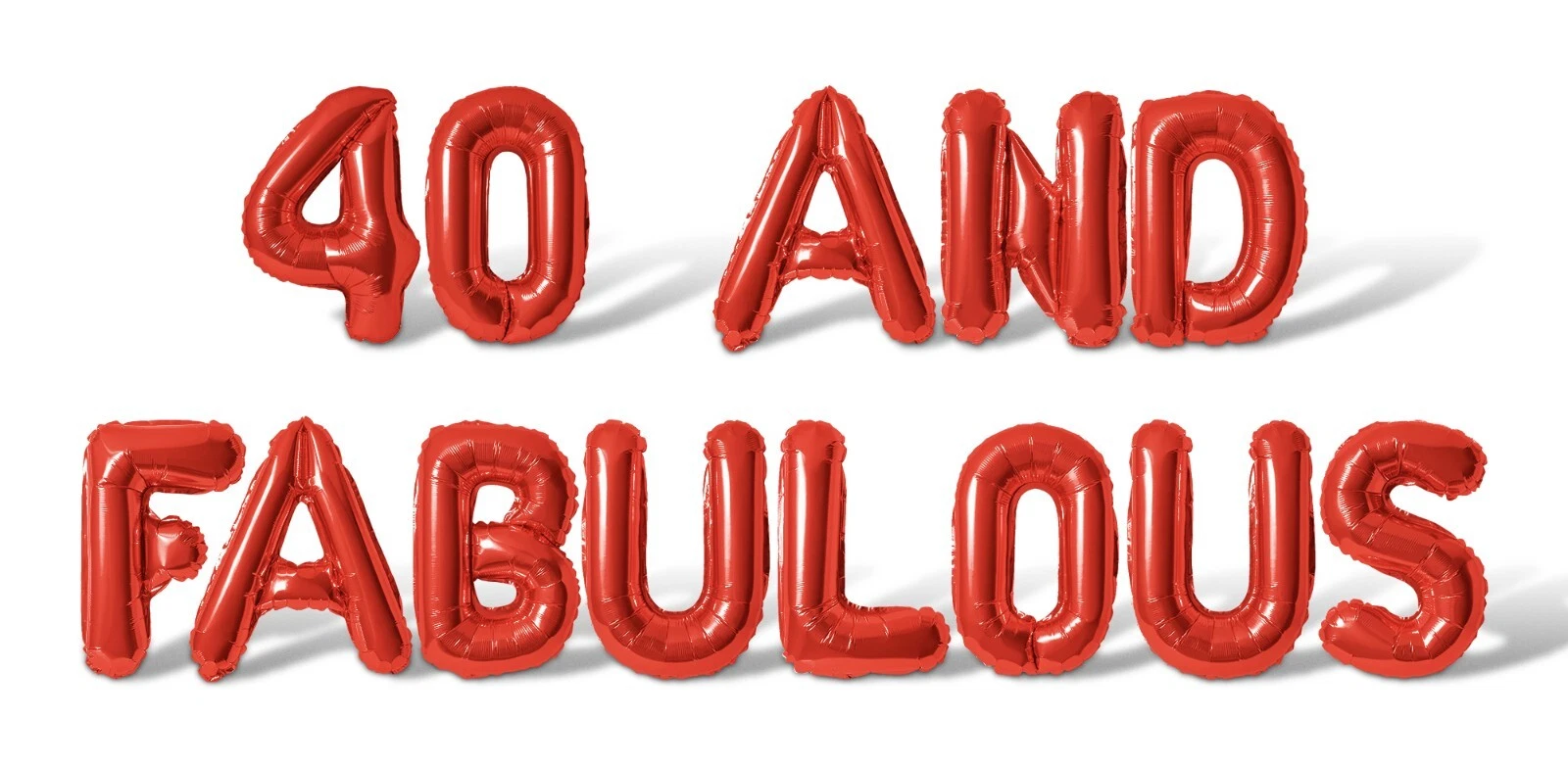 40 AND FABULOUS Letter Balloon Banner - 40th Birthday PartyDecorations ...