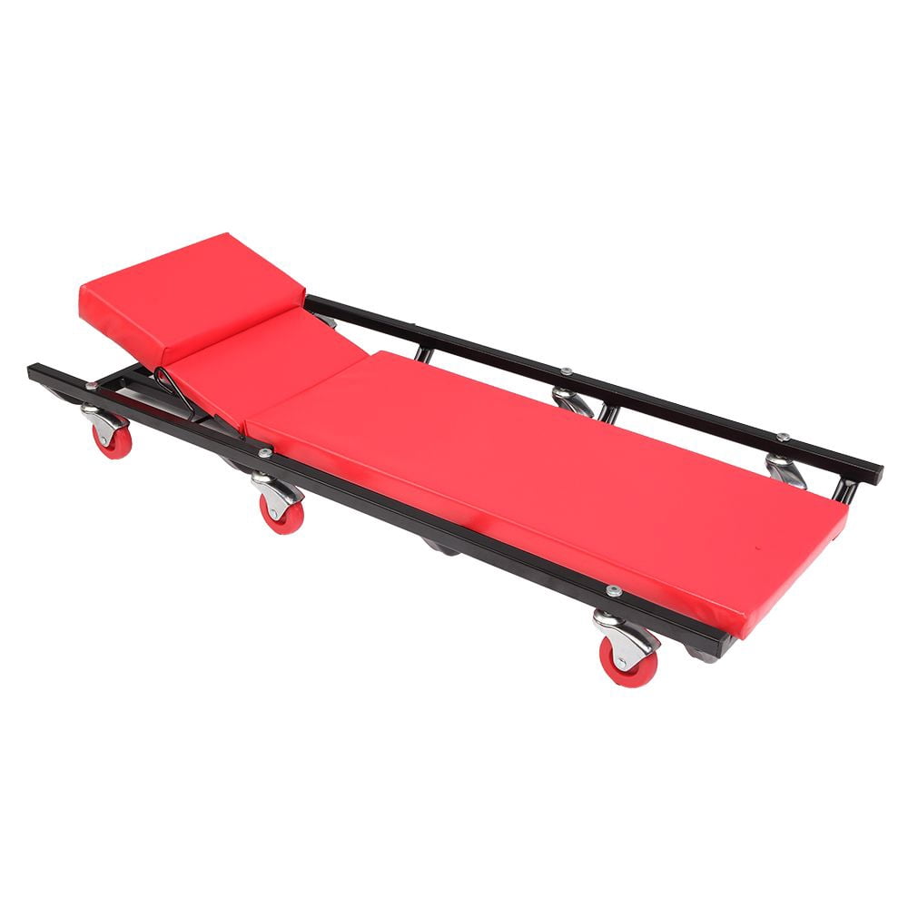 40" Adjustable Creeper for Car Repair - Red Vinyl, 250lb Capacity, 2.5 ...