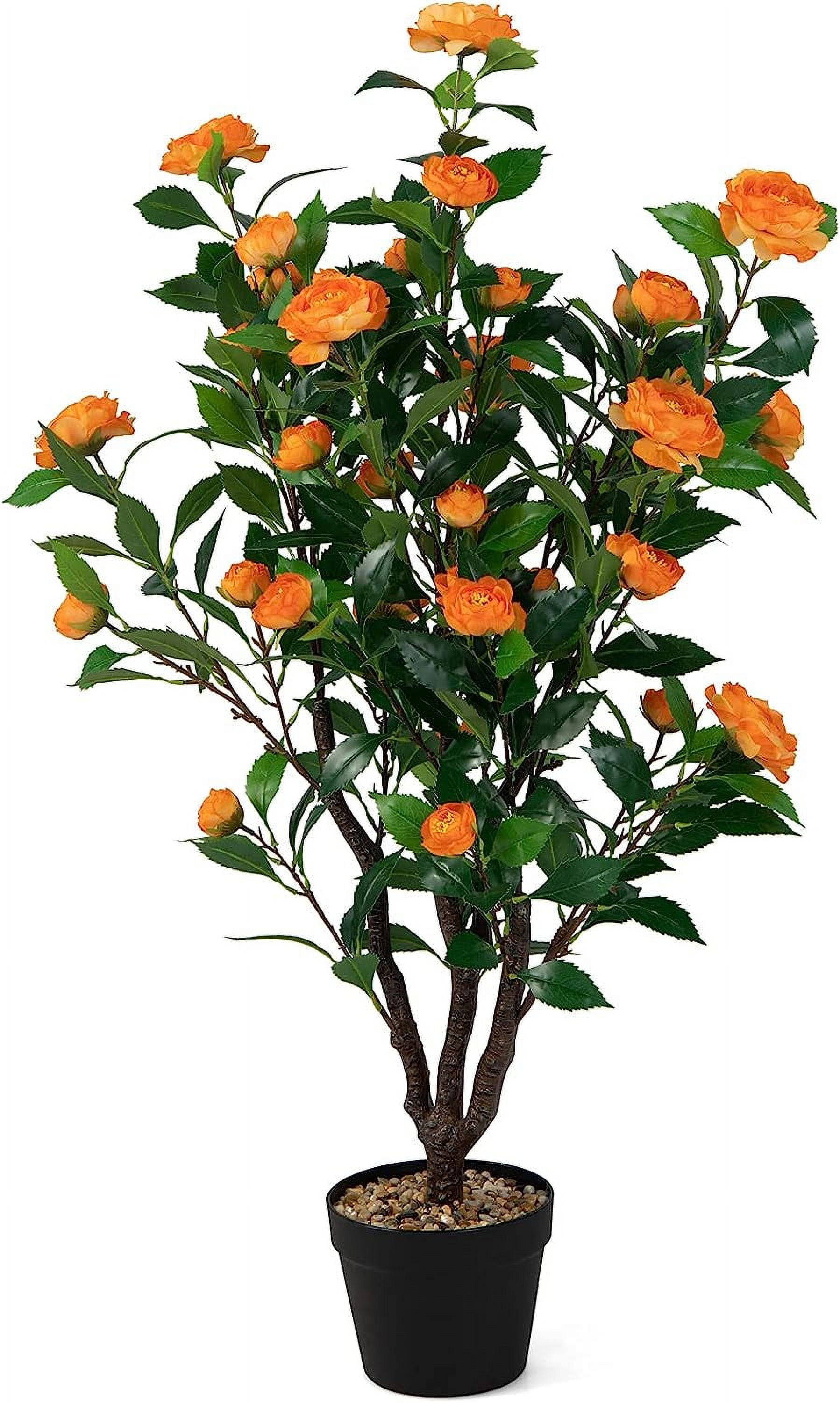 40” Artificial Camellia Tree, Flower Plants Artificial Tree, Faux ...