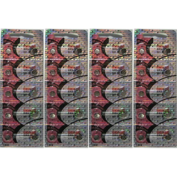 40 Authentic Maxell 321 Silver Oxide 1.55V Batteries - Walmart Business ...