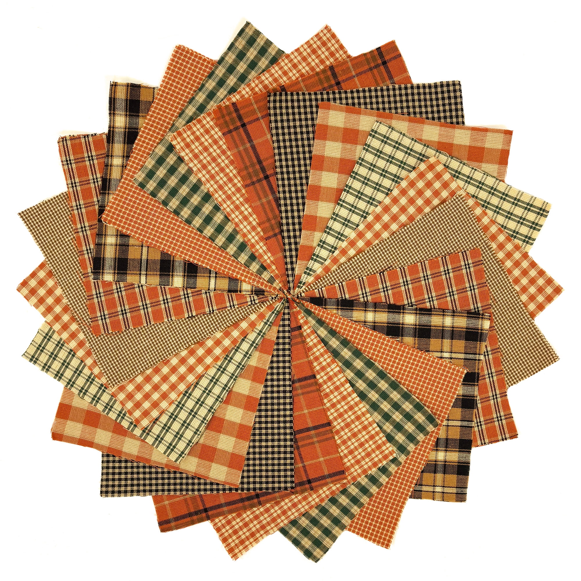 JCS Fabric Autumn Spice Homespun Plaid Precut Cotton Quilt Squares for ...