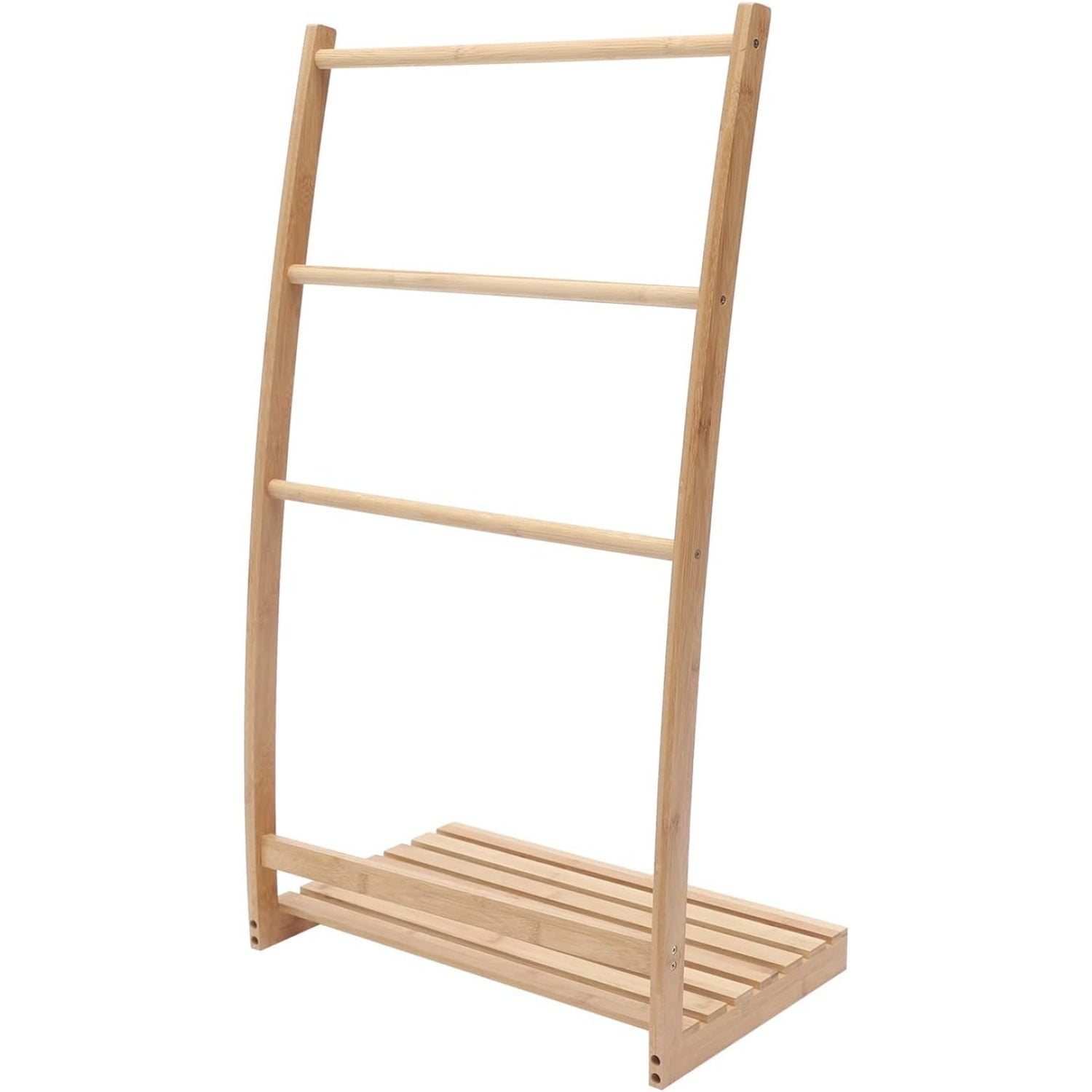 40 Bamboo 3 Tier Towel Rack Quilt Rack Stand or Blanket Rack Extra Tall ...