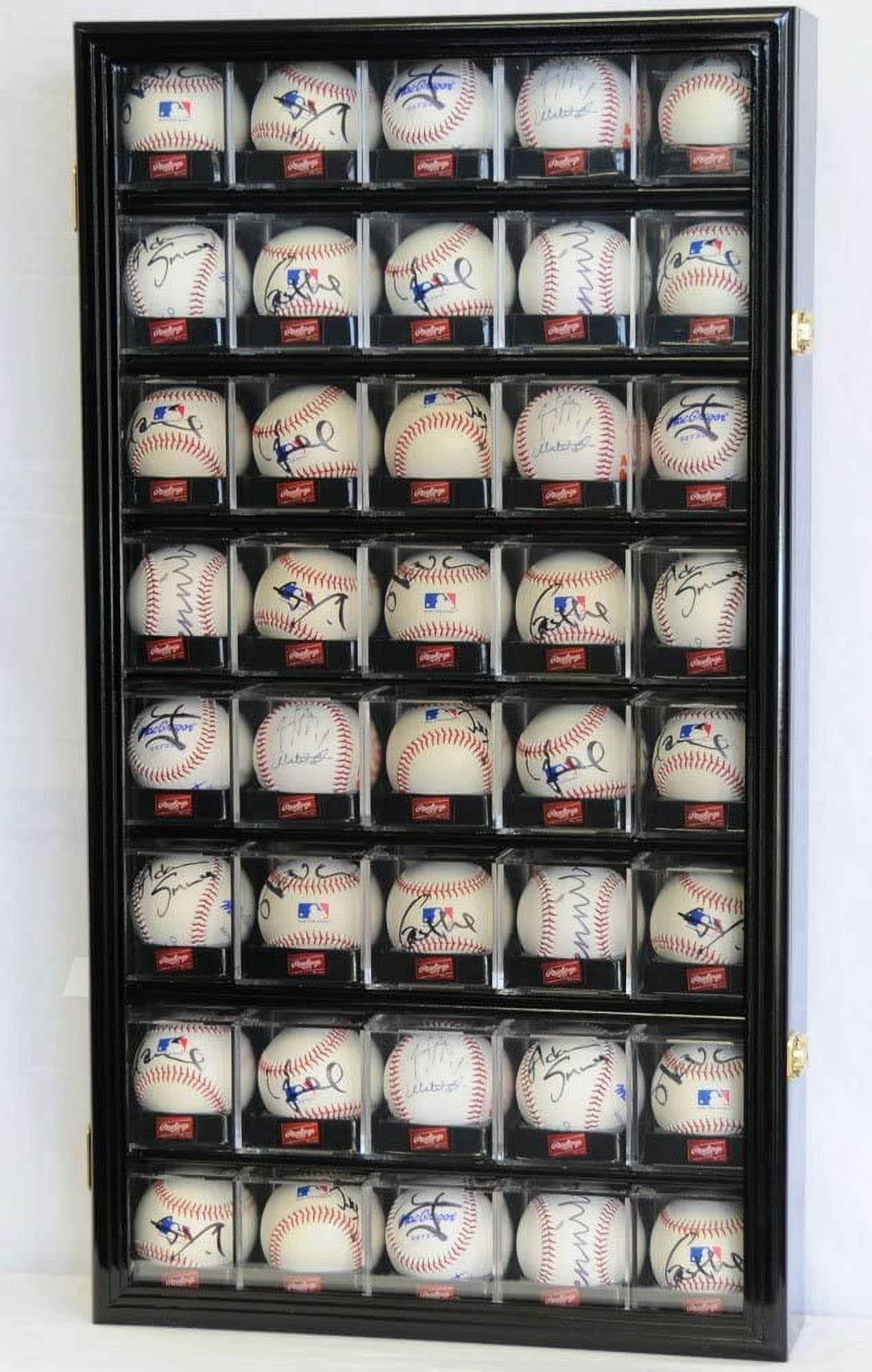 40 Baseball Arcylic Cubes Display Case Cabinet Holders Rack w/UV ...