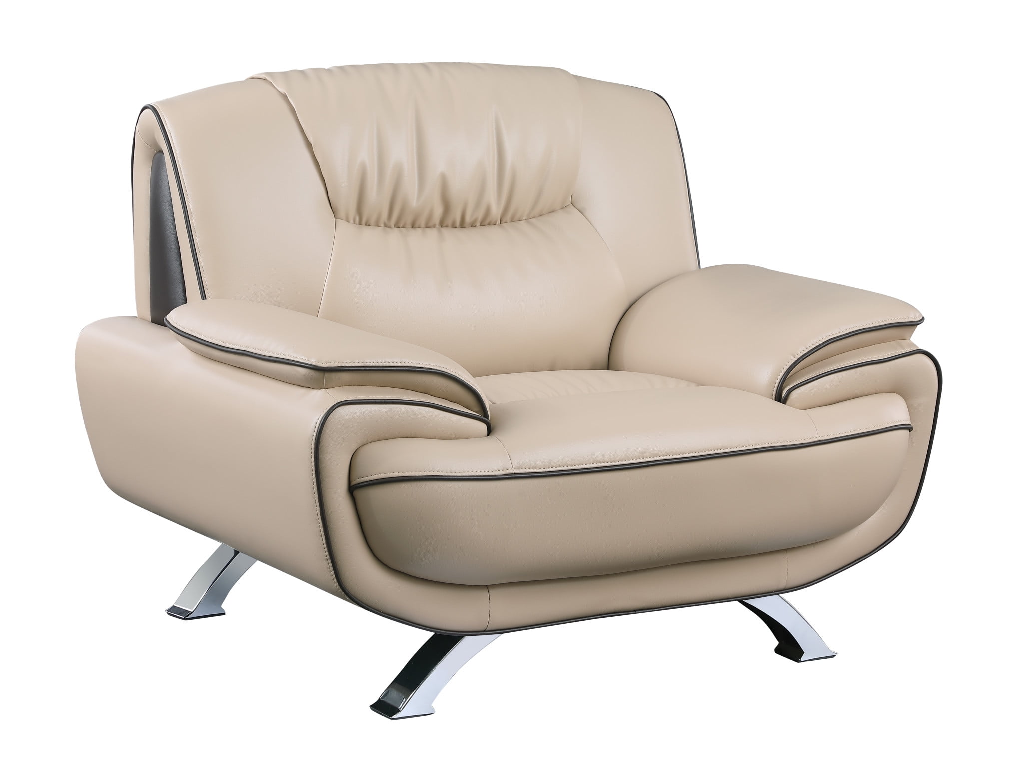 40" Beige Sleek Leather Recliner Chair - Walmart.com