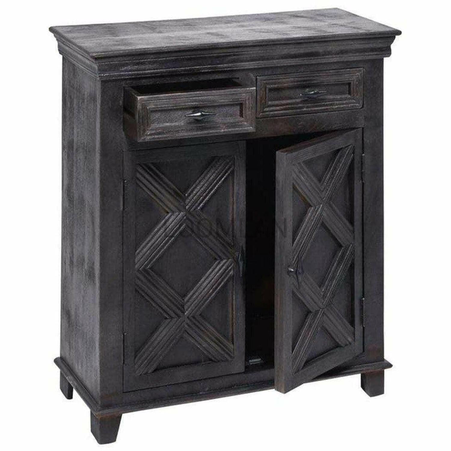 40 Black Rustic X Farmhouse Wood Cabinet With Drawers - Walmart.com