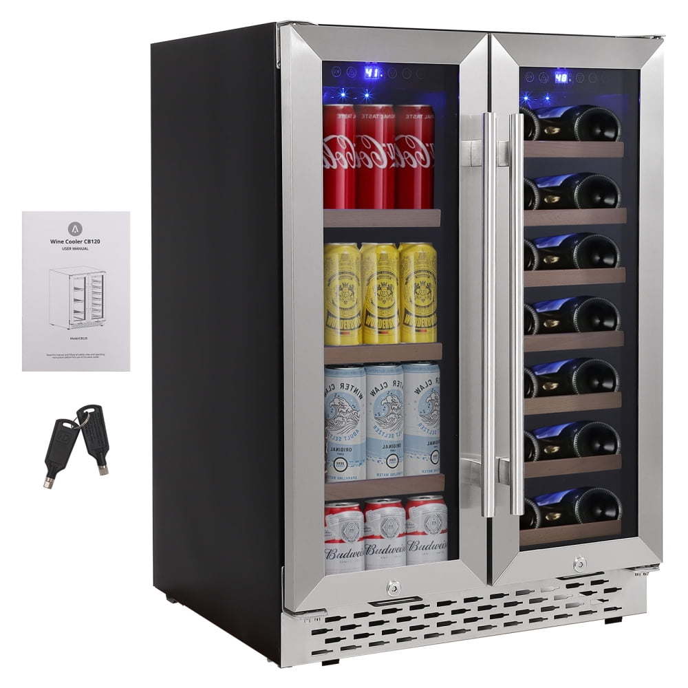 40 Bottles Wine and Beverage Refrigerator, Quiet Fast Cooling Digital ...