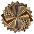 Brown & Black Charm Pack 5 inch Precut Plaid Cotton Homespun Cabin ...