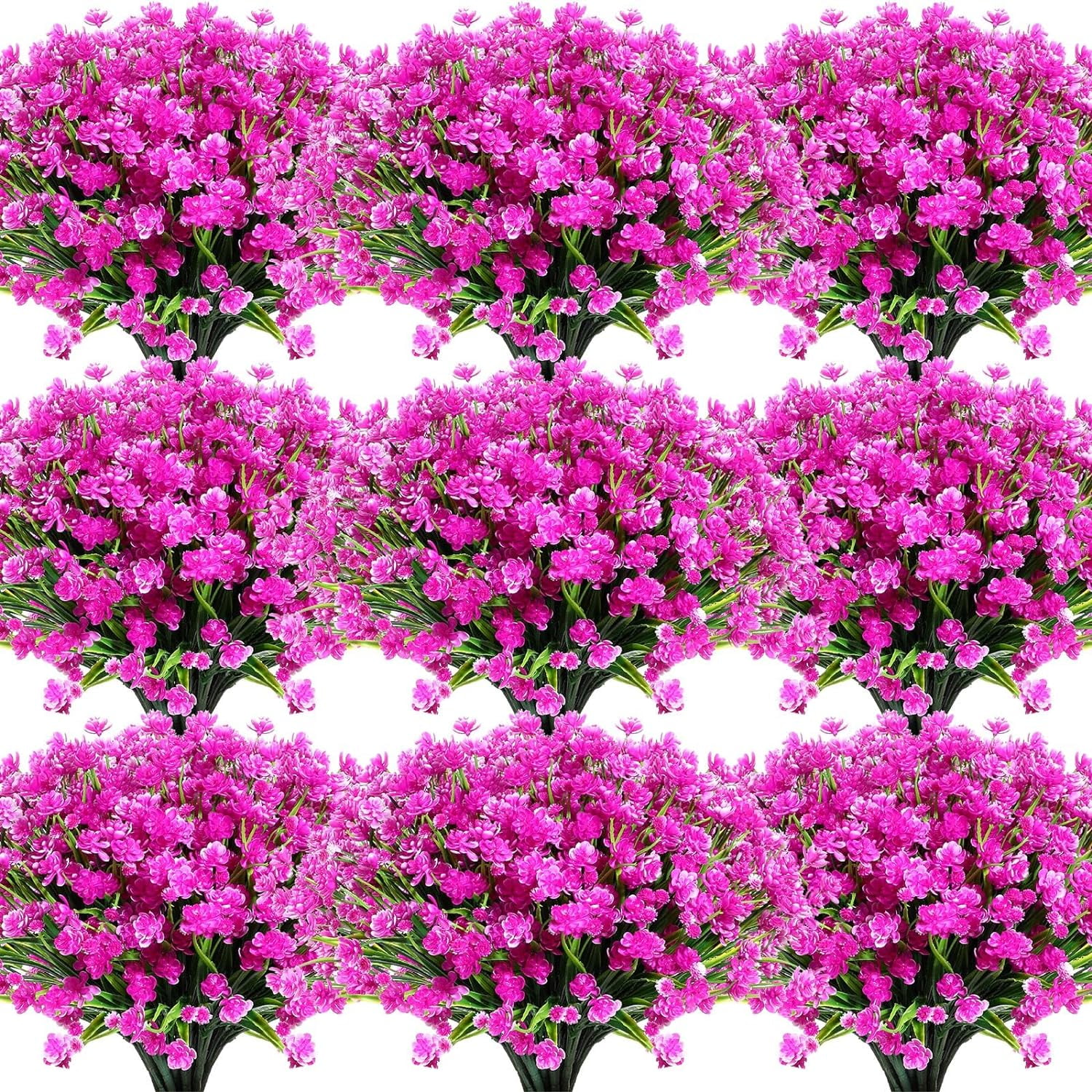 40 Bundles Outdoor Artificial Flowers UV Resistant Artificial Plants ...