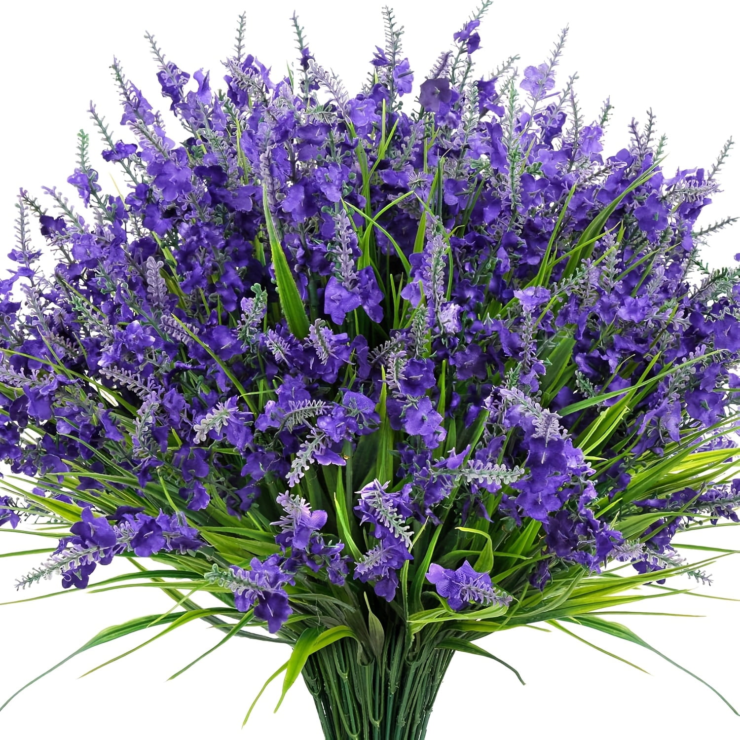 40 Bundles Purple UV Resistant Artificial Lavender, Plastic Faux Shrubs ...