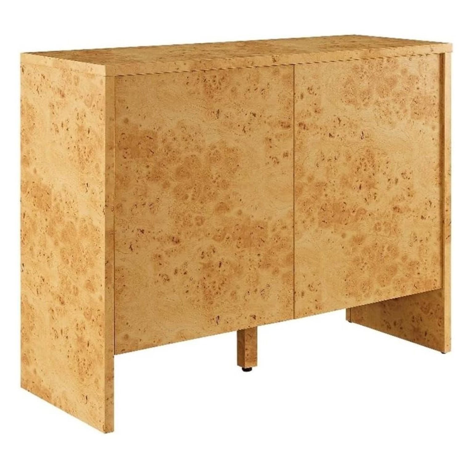 40" Burl Wood Sideboard - Modern Storage Cabinet with Soft-Close Doors ...