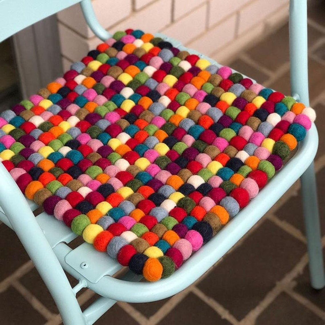 40 CM Felt Ball Seat Mat POM POM Balls Seat Mat Handmade Seat Pad Multi ...