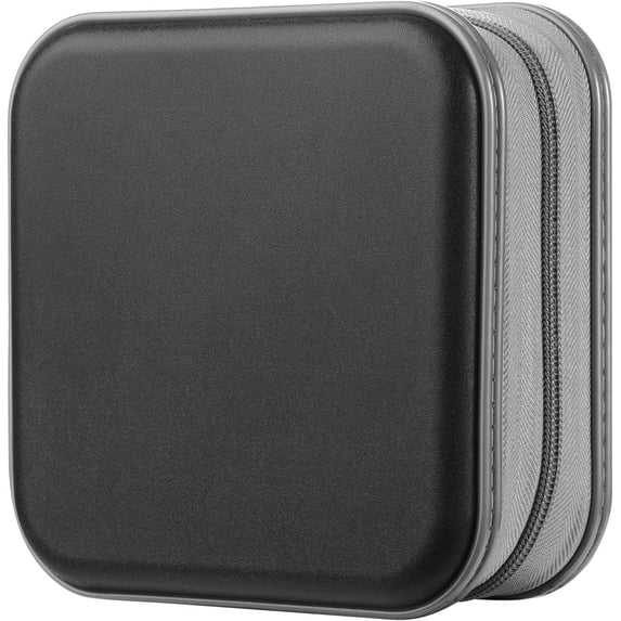 40 Capacity CD Storage Case, Hard Shell DVD Holder with Zipper ...