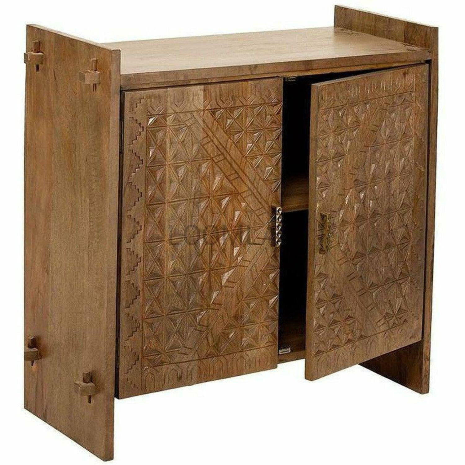 40 Carved Wood Diamond Pattern Accent Cabinet Storage - Walmart.com