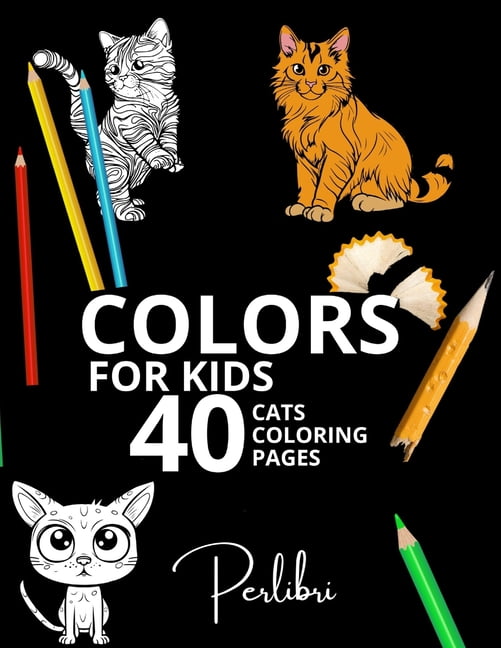 40 Cats Coloring Pages Coloring Book for Children: Fun and Adorable Cat ...