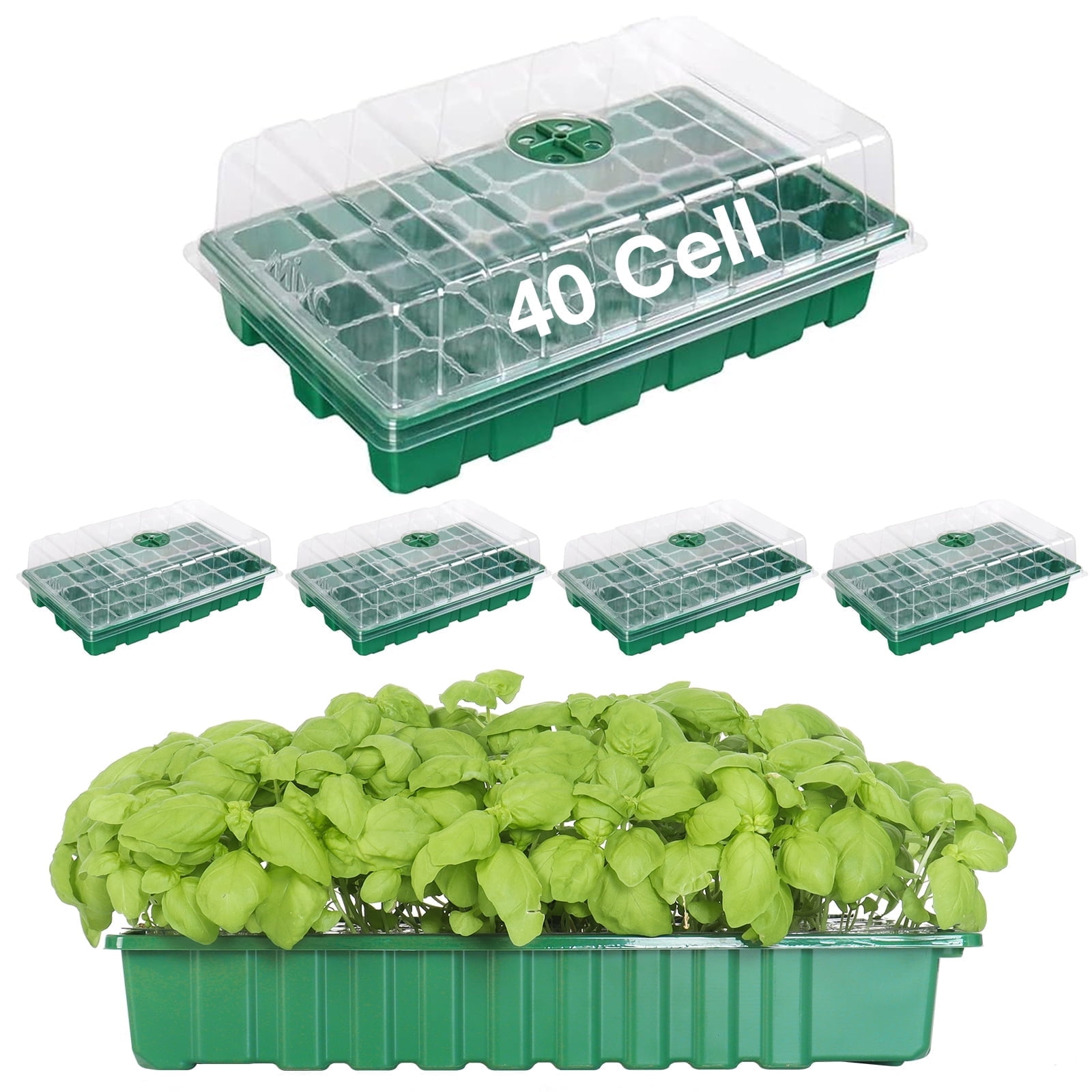 Seed Starter Tray 200 Cell Seedling Trays, 5-Pack Plant Germination ...