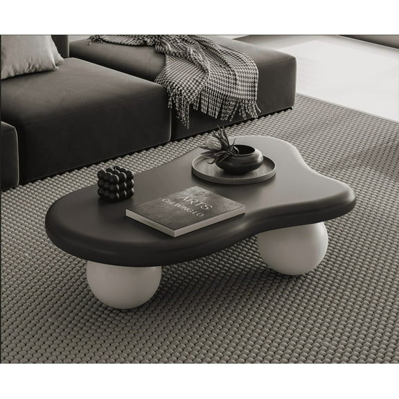 47'' Cloud Shaped Coffee Table, Modern End Table with 3'' Thick ...