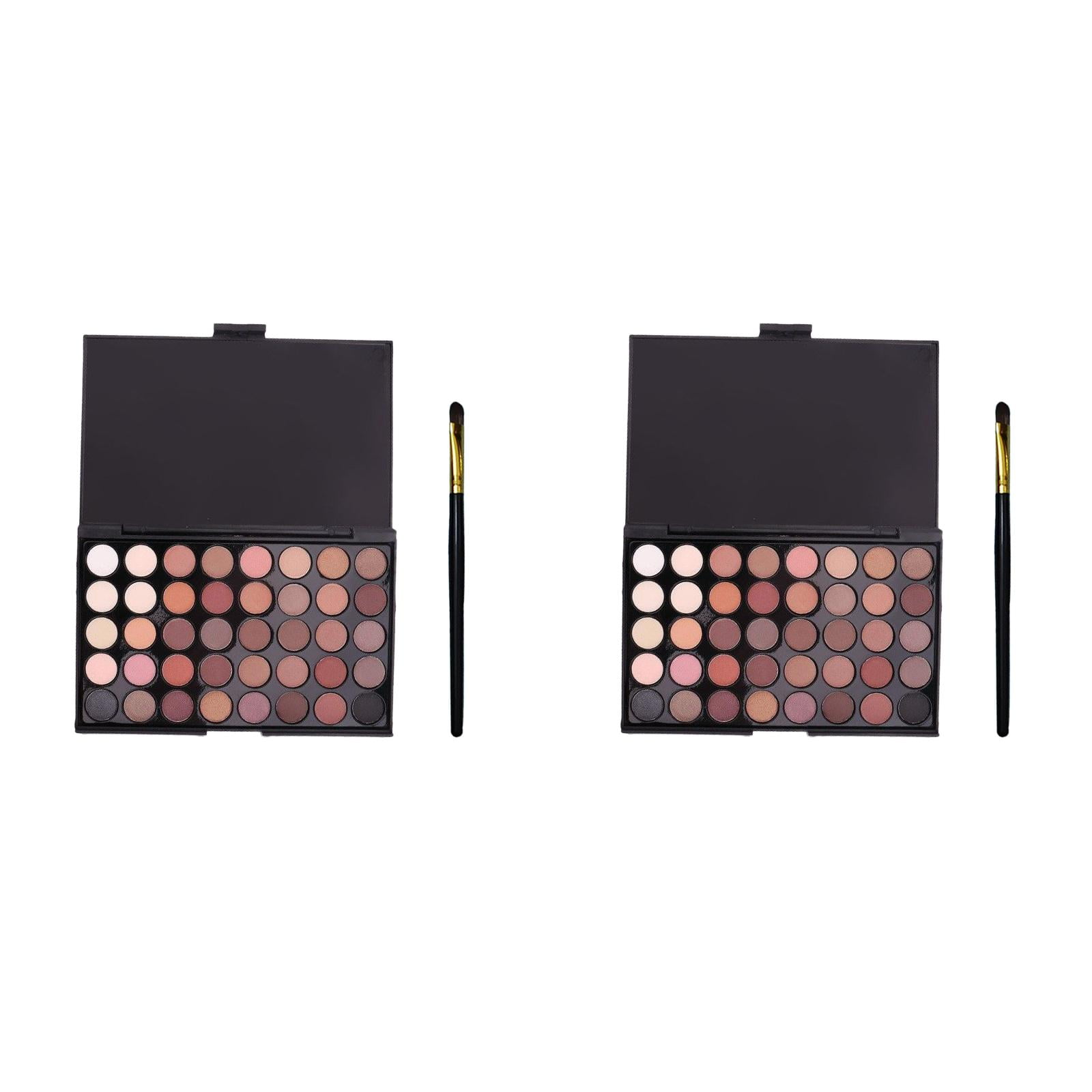 40 Color Mini Eyeshadow Tray Bright Colorful Eye Shadow Tray with Brush ...