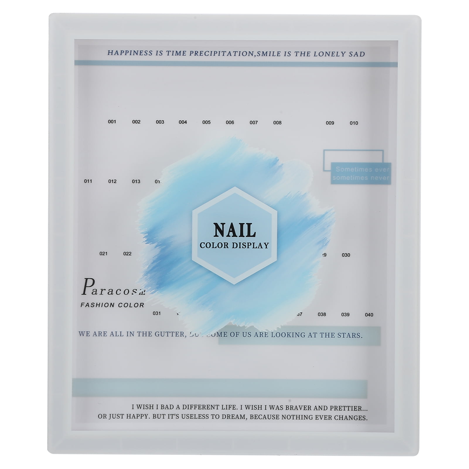 40 Colors Nail Gel Polish Display Chart Home Salon Portable Nail Tip ...